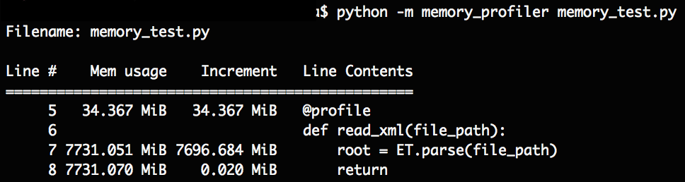 Python memory_profilerで実行中のメモリ消費量を確認する - fukuの犬小屋